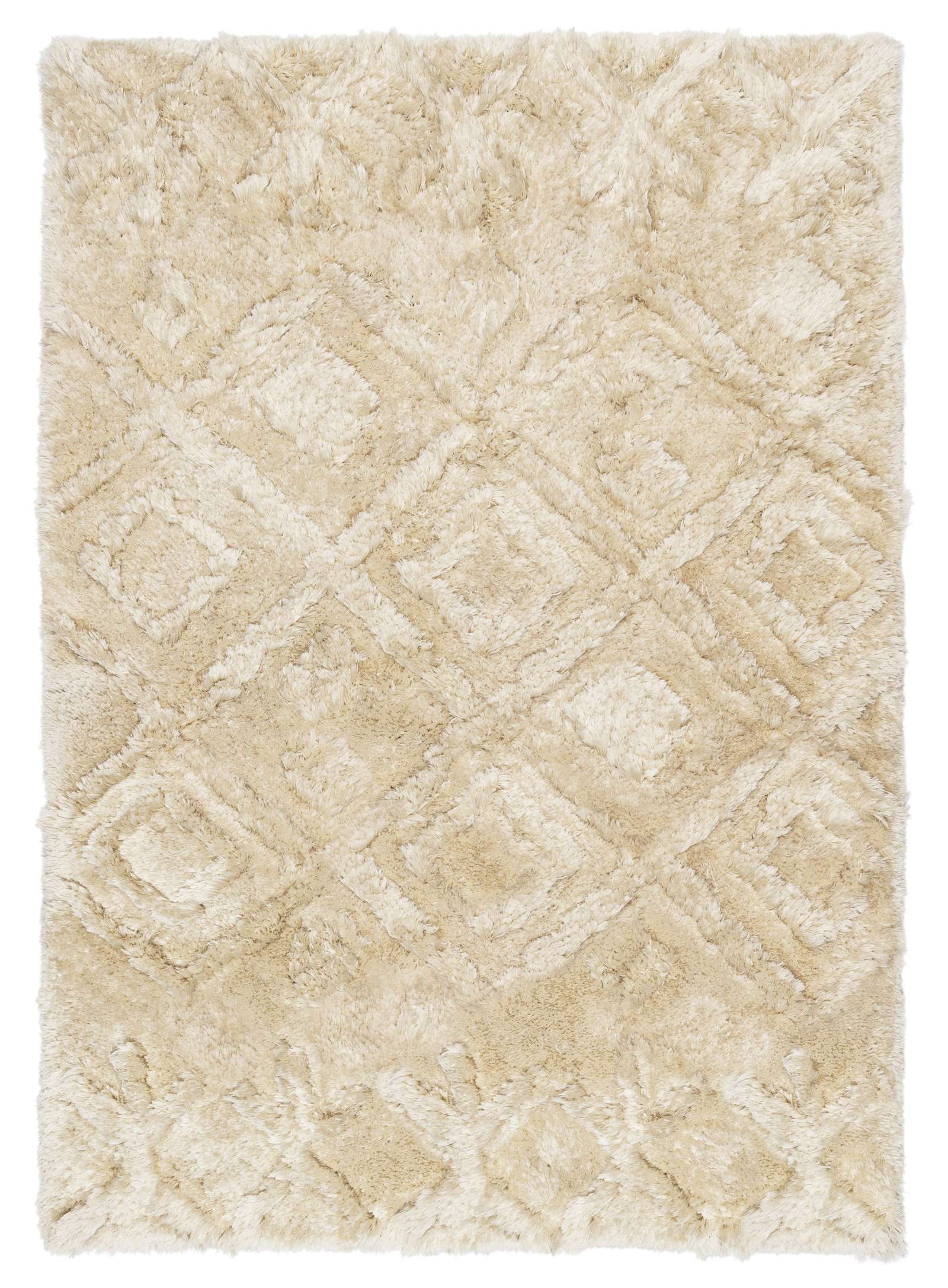Kitz Beige Cream Diamond Shag Rug – Loopsie