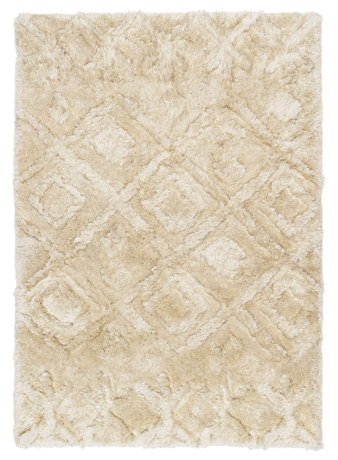 Kitz Beige Cream Diamond Shag Rug – Loopsie