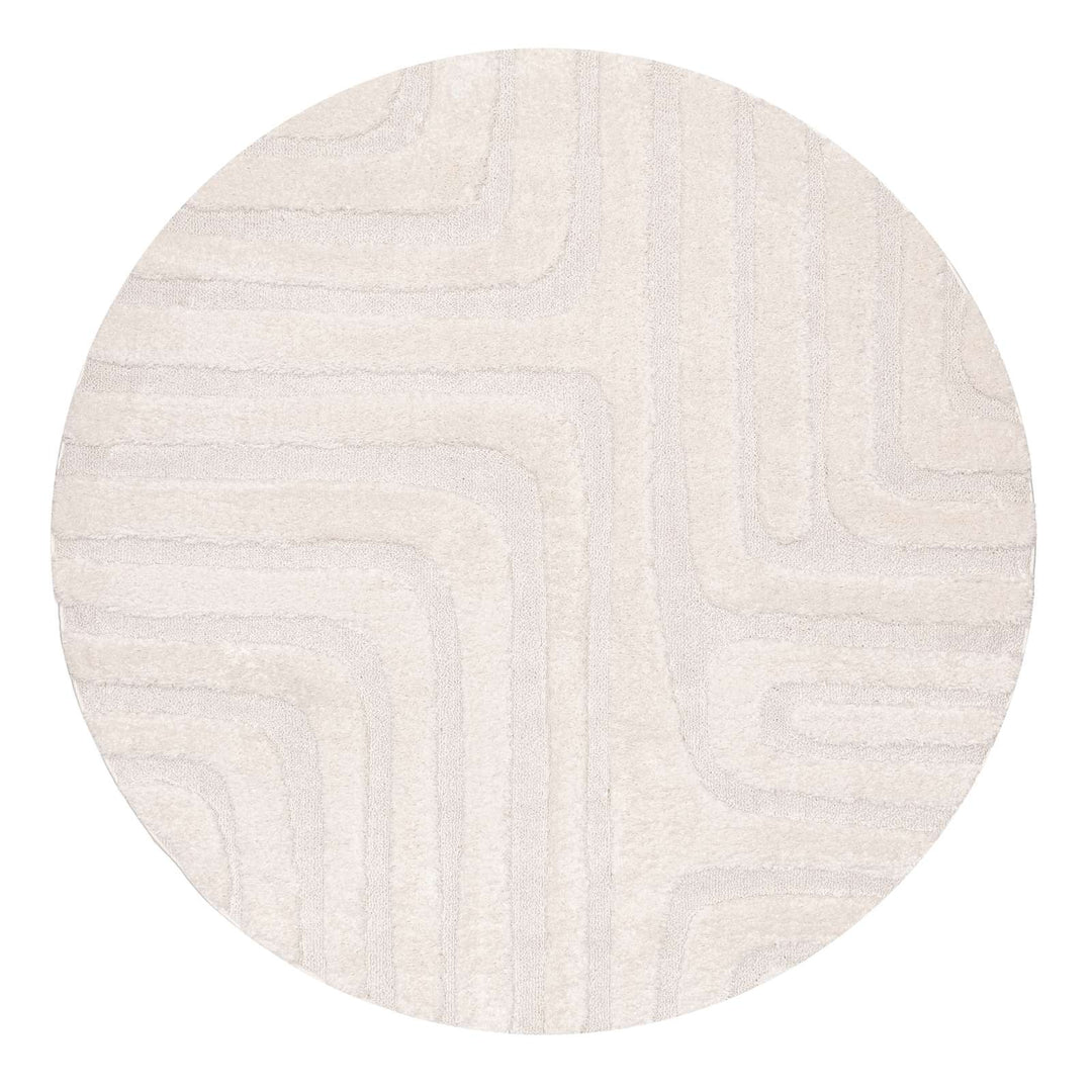 Noto Ivory Striped Round Rug – Loopsie